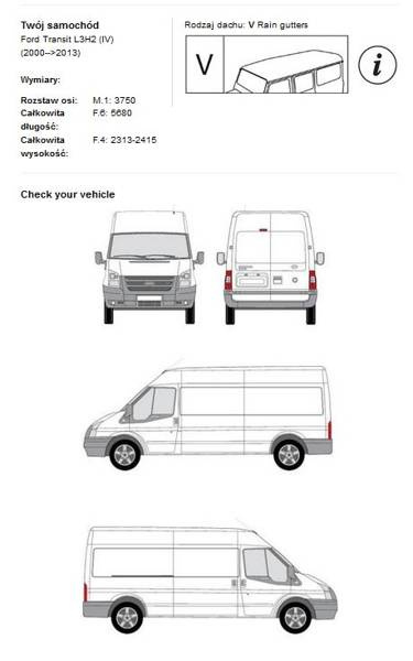 Platforma bagażnik dachowy Ford Transit L3H2 OD 2000-2013 | Sklep ...