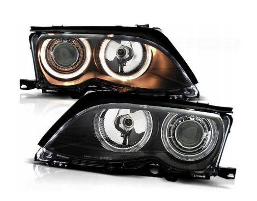 Reflektory przednie BMW E46 RINGI BLACK Sedan/Touring | Sklep internetowy Tomas-Tuning.com